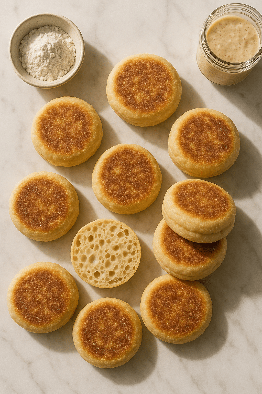 Sourdough Discard English Muffins | 6 Ingredients No waste