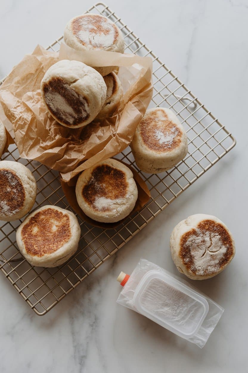 Sourdough Discard English Muffins | 6 Ingredients No waste