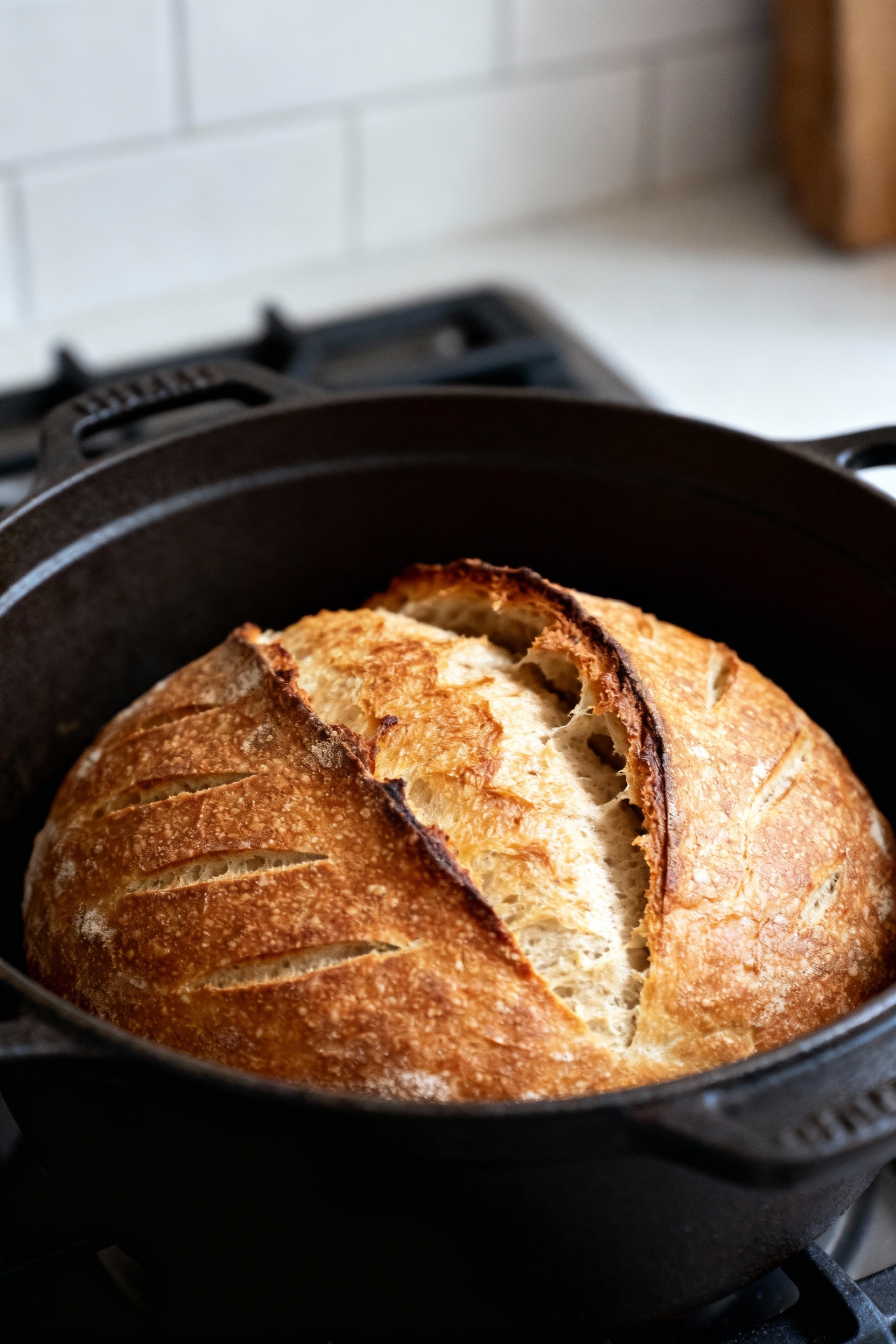 Overnight Dutch Oven Bread with Sourdough Starter: The Perfect No-Knead ...