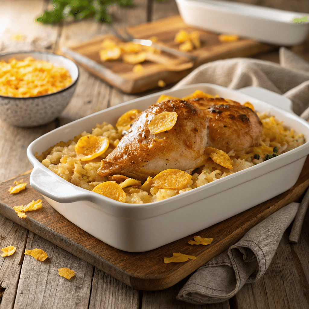Chicken and Rice Casserole with Cornflakes Topping – A Comfort Classic ...