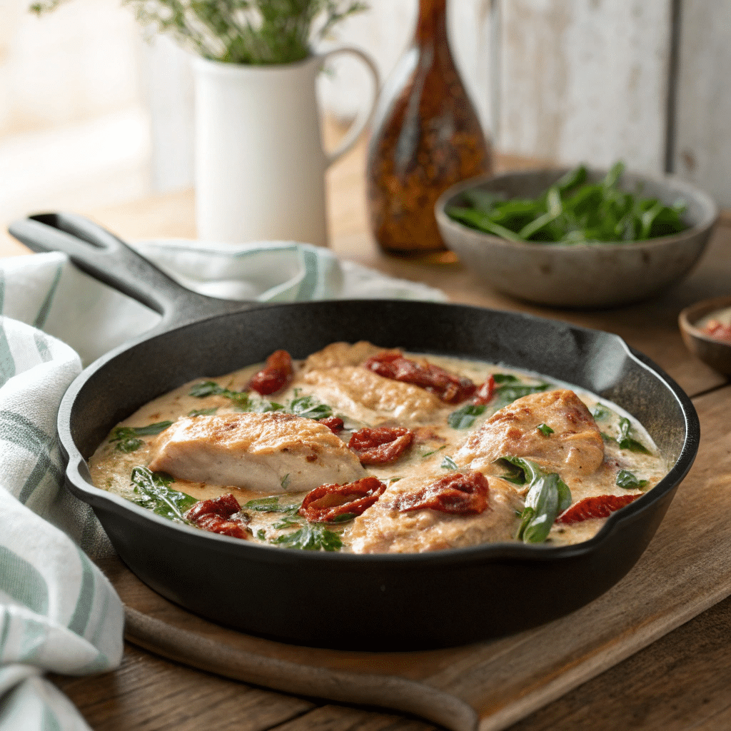 Creamy Tuscan Chicken with Sun-Dried Tomatoes